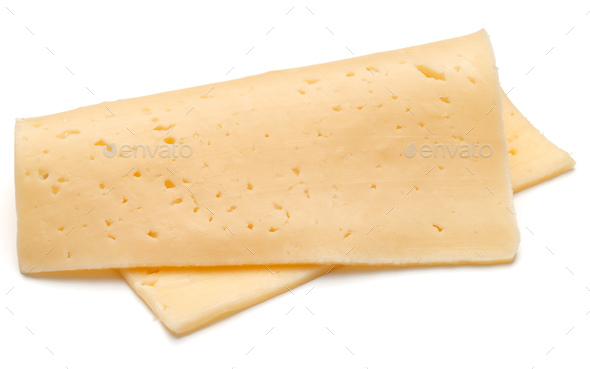 cheese slice isolated on white background cutout Stock Photo by natika