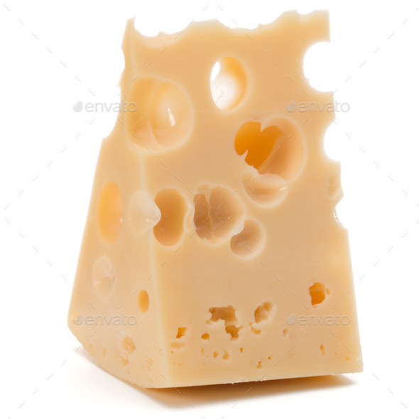 Cheese block isolated on white background cutout Stock Photo by natika