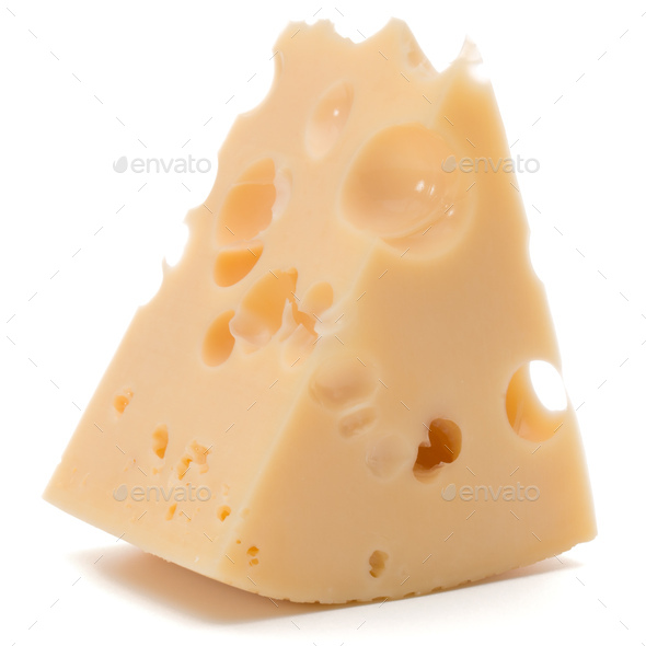 Cheese block isolated on white background cutout Stock Photo by natika
