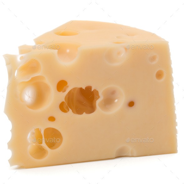 Cheese block isolated on white background cutout Stock Photo by natika