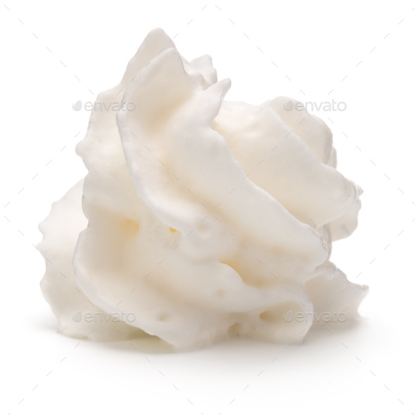 Whipped cream swirl isolated on white background cutout Stock Photo by ...