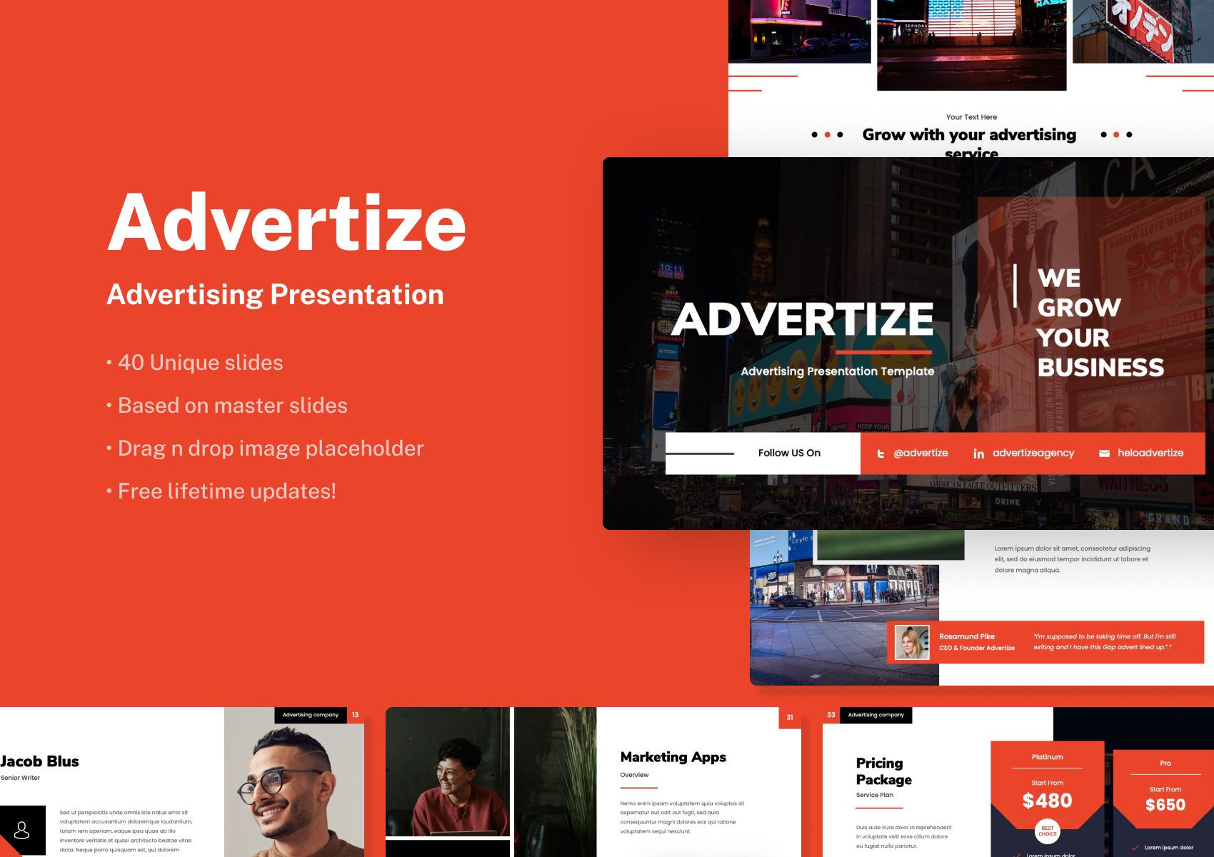 Advertize - Advertising Power Point Presentation, Presentation Templates