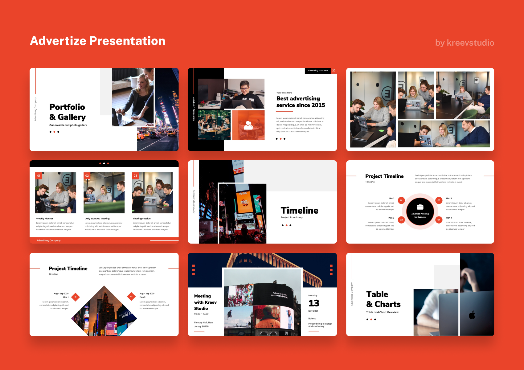 Advertize - Advertising Google Slides Presentation, Presentation Templates