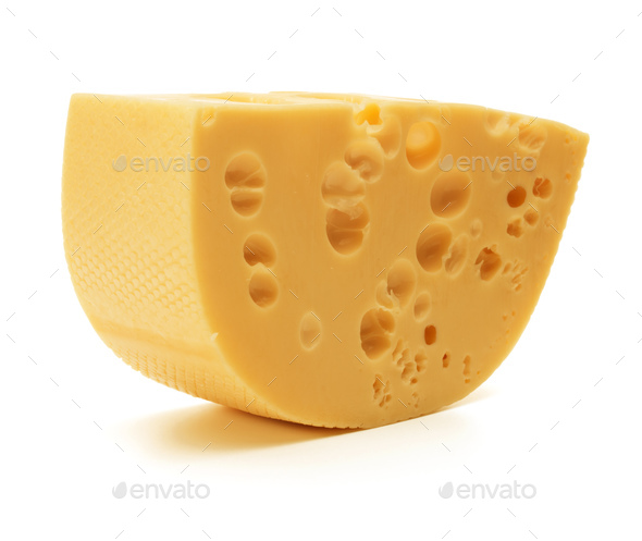 Cheese block isolated on white background cutout Stock Photo by natika