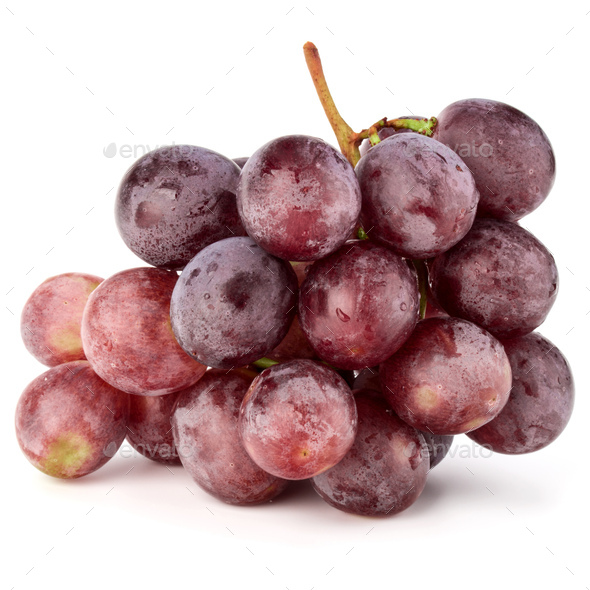 Red grape berry bunch isolated on white background cutout Stock Photo ...