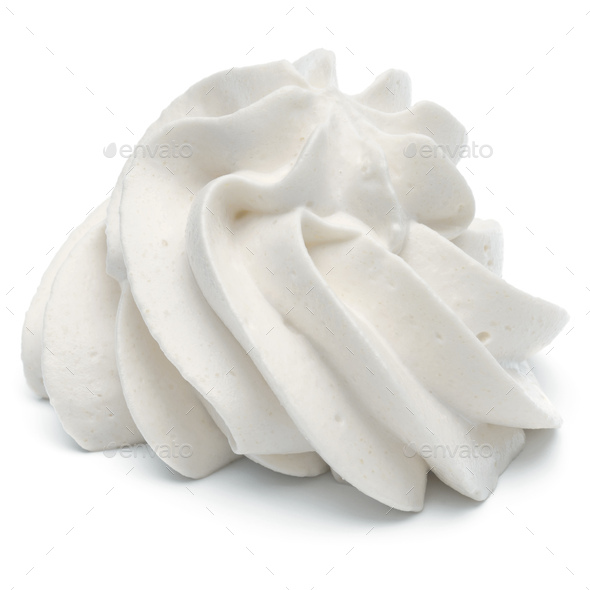 Whipped cream swirl isolated on white background cutout Stock Photo by ...
