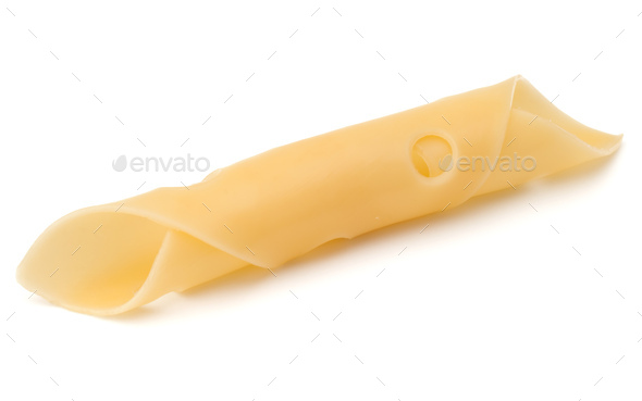one Cheese slice isolated on white background Stock Photo by natika