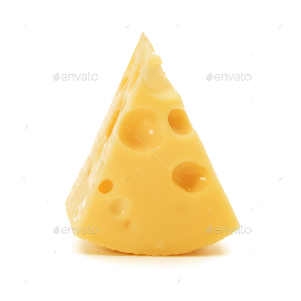 Cheese block isolated on white background cutout Stock Photo by natika