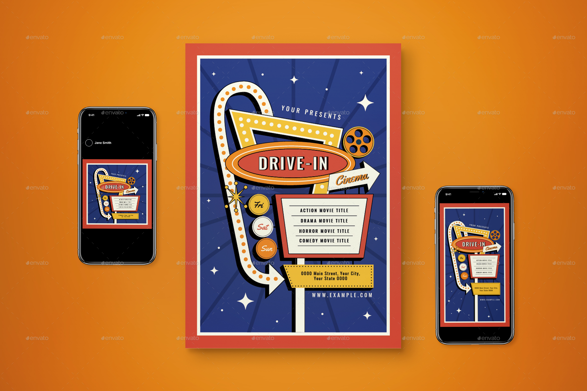 Drive In Cinema Flyer Pack, Print Templates | GraphicRiver