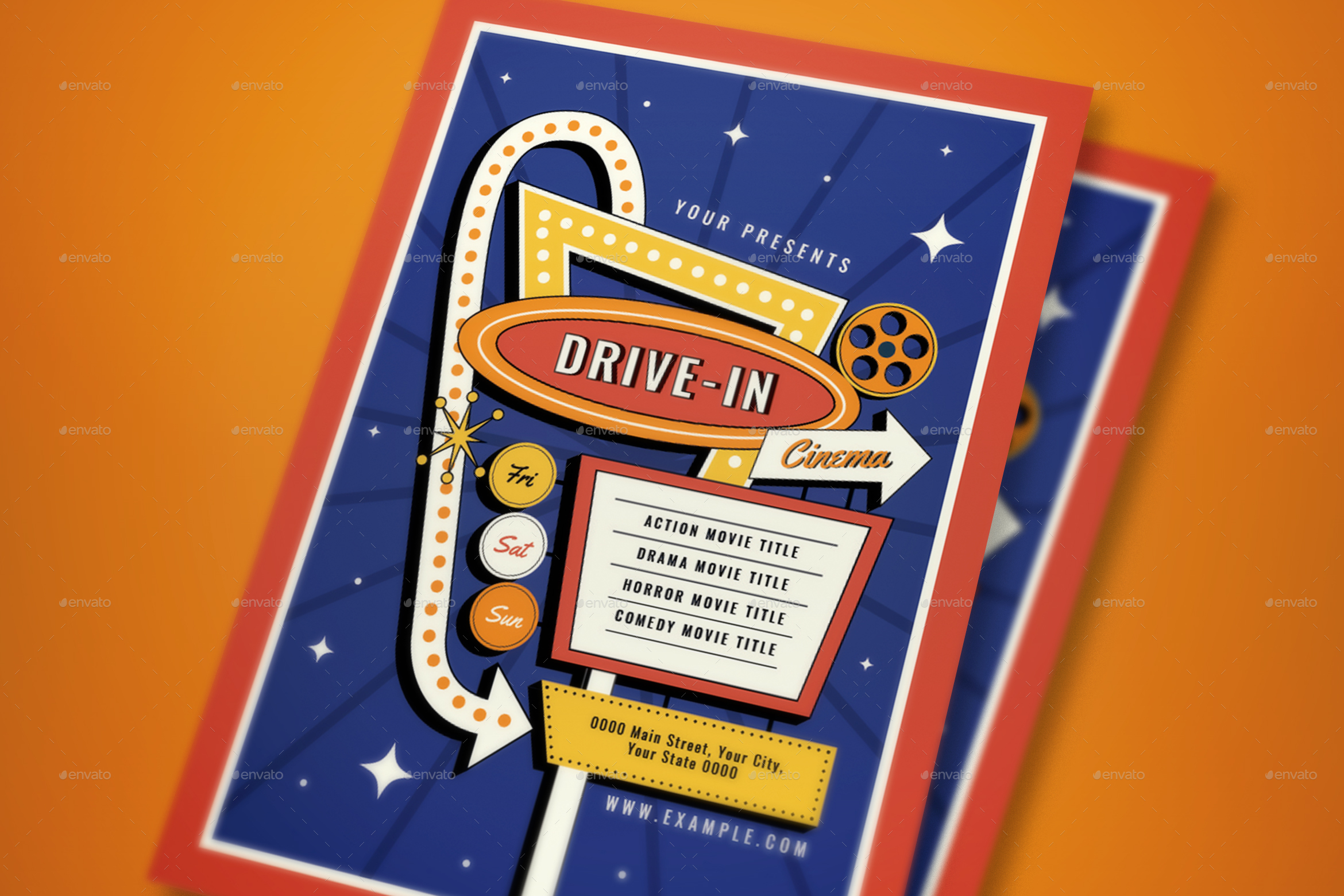 Drive In Cinema Flyer Pack, Print Templates | GraphicRiver