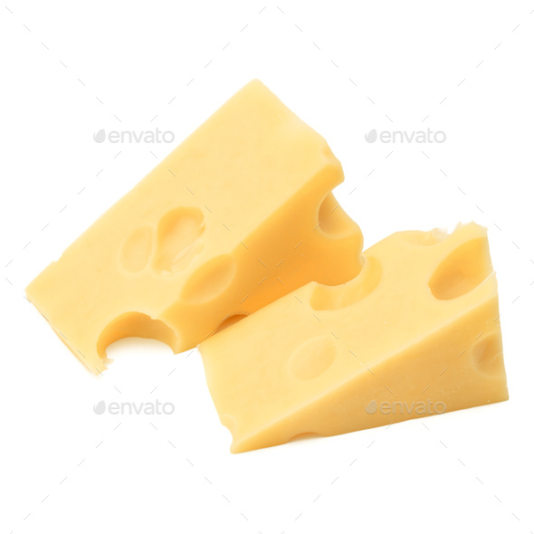 Cubes of cheese. Cheese block isolated on white background cutout Stock ...