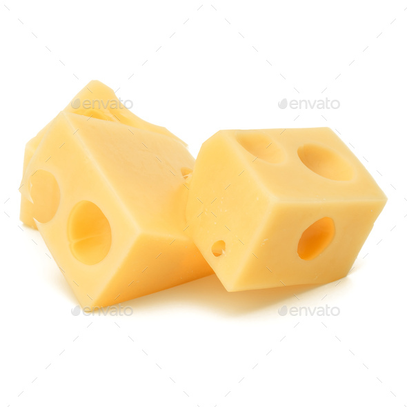 Cubes of cheese. Cheese block isolated on white background cutout Stock ...