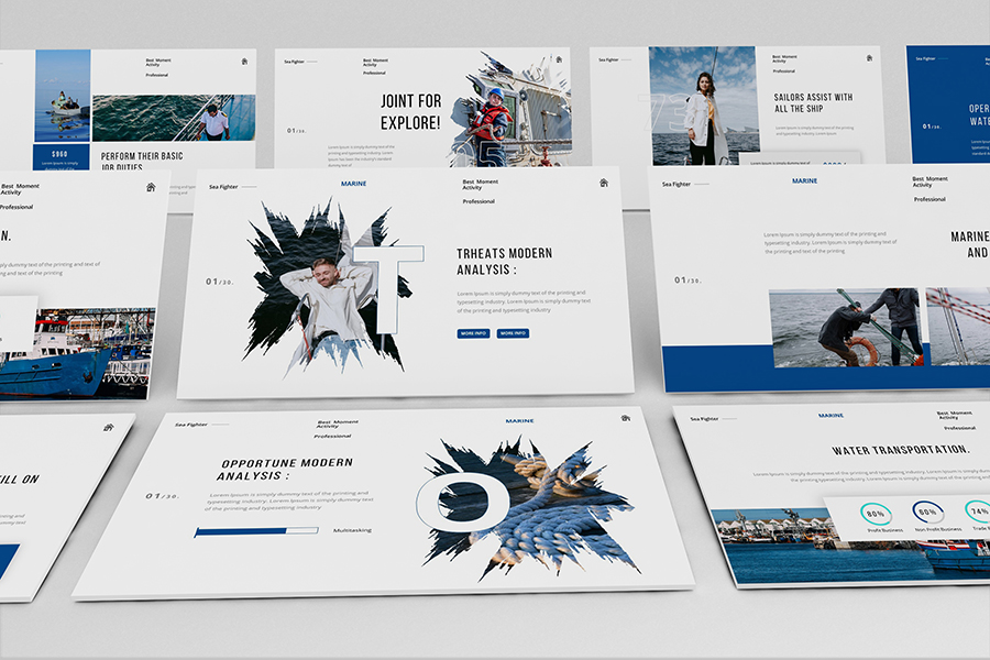 Marine Sector Powerpoint Presentation Template, Presentation Templates