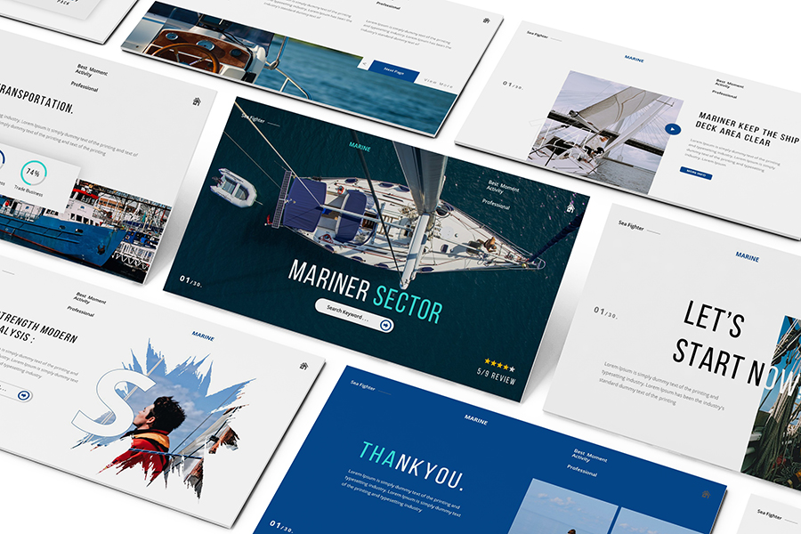 Marine Sector Powerpoint Presentation Template, Presentation Templates