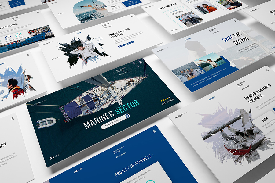 Marine Sector Powerpoint Presentation Template, Presentation Templates