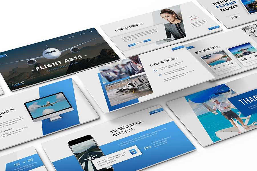 Flight A315 Powerpoint Presentation Template, Presentation Templates