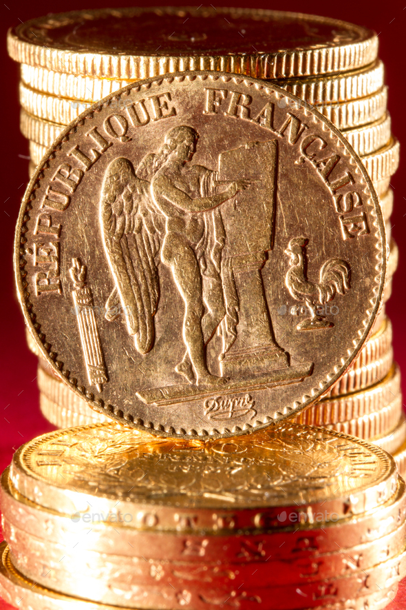 Twenty French Francs coins Stock Photo by Netfalls | PhotoDune