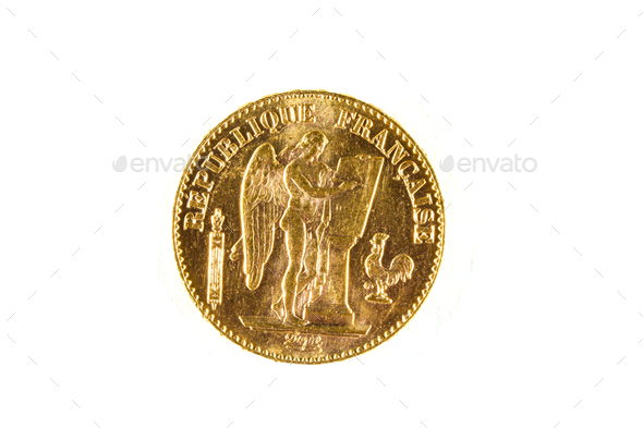 French gold coin isolated Stock Photo by Netfalls | PhotoDune