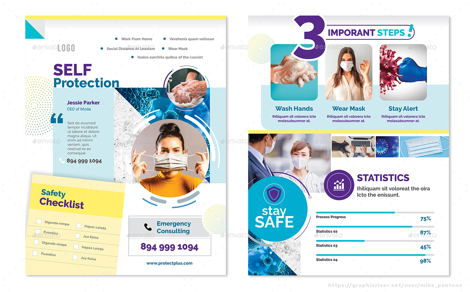 Self Protection Flyers – 4 Options, Print Templates | GraphicRiver