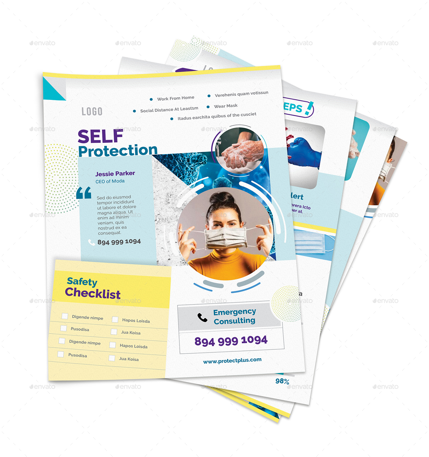 Self Protection Flyers – 4 Options, Print Templates | GraphicRiver