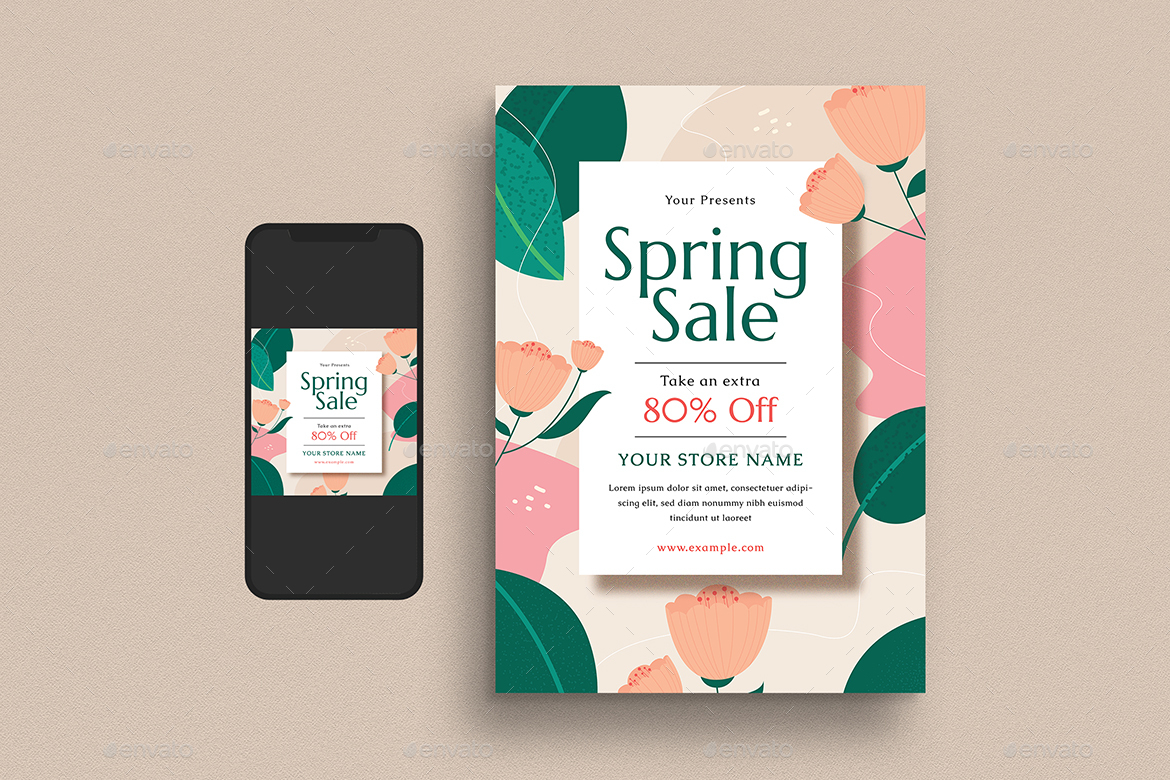 Spring Sale Event Flyer Set, Print Templates | GraphicRiver