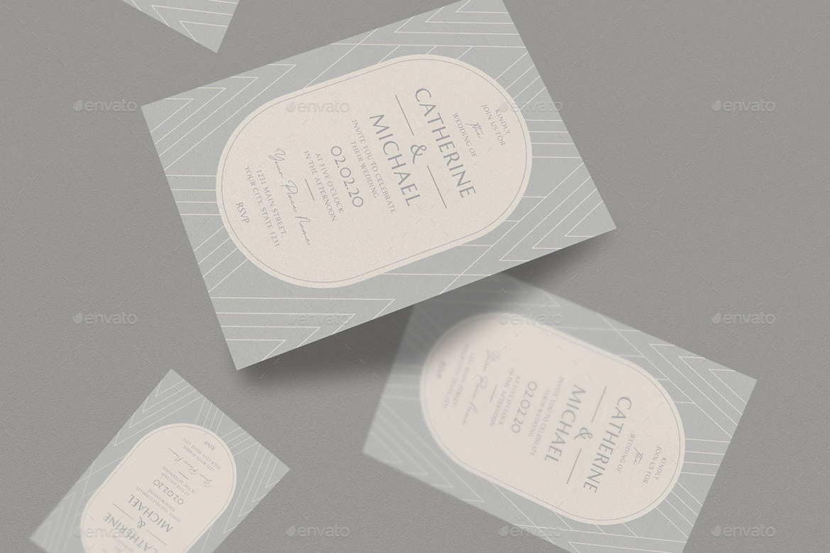 Geometric Wedding Invitation, Print Templates | GraphicRiver