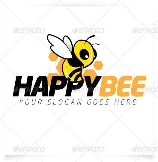 Happy Bee Logo Template, Logo Templates | GraphicRiver