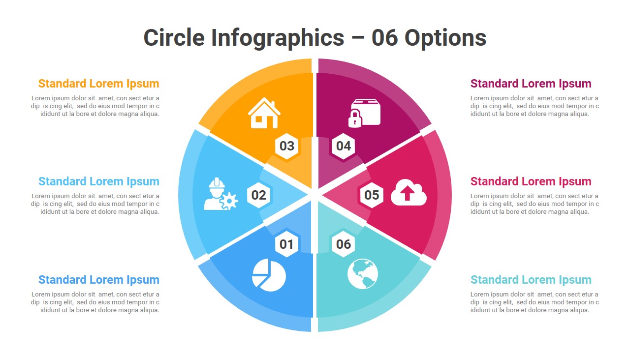 Circle Infographics PowerPoint Diagrams Template, Presentation Templates