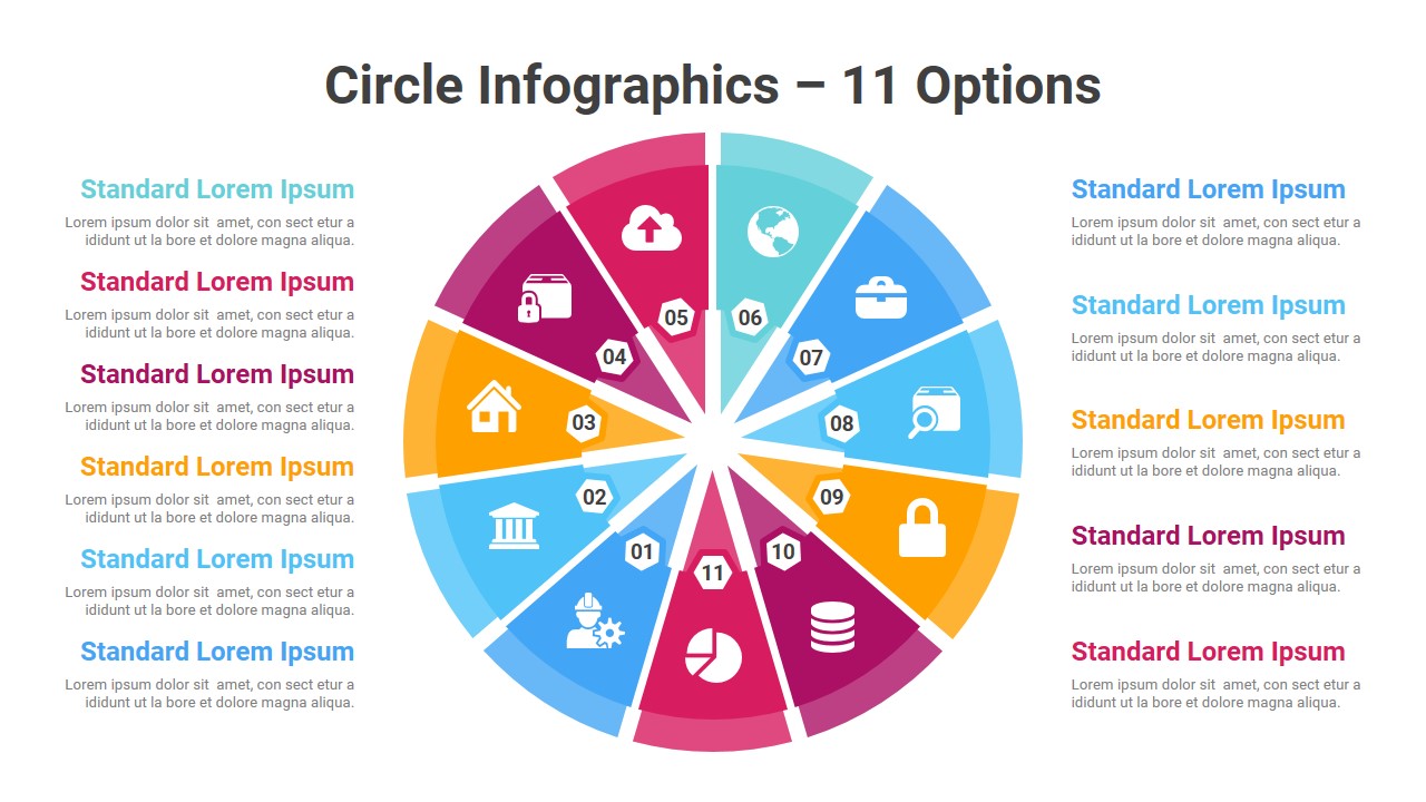 Circle Infographics PowerPoint Diagrams Template, Presentation Templates