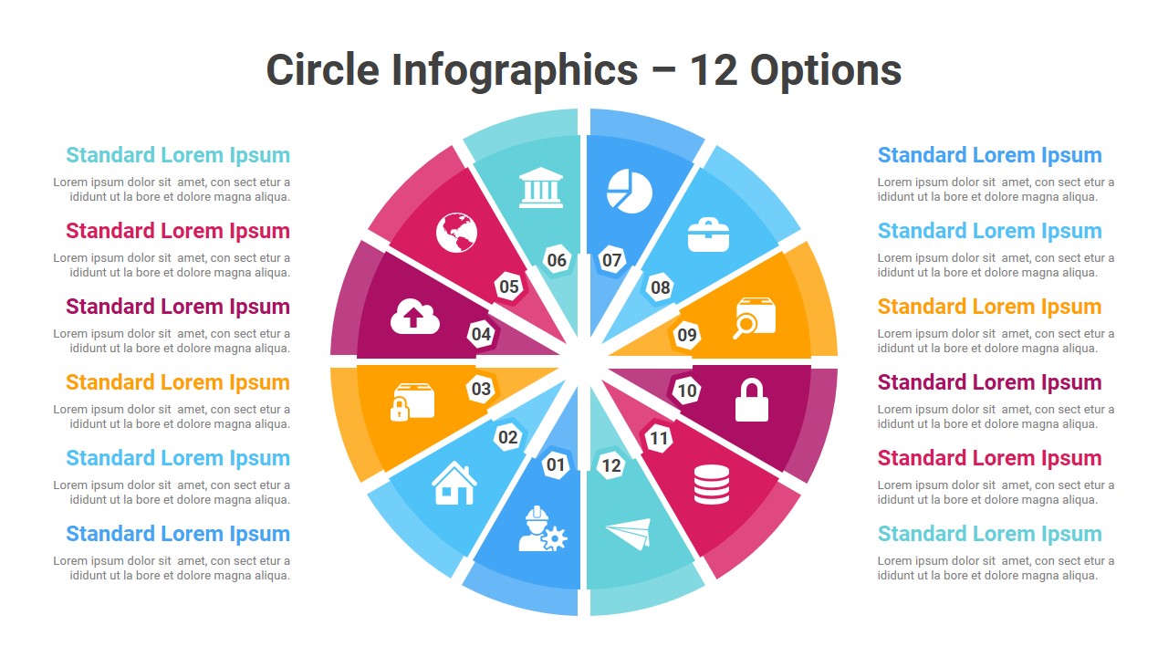 Circle Infographics PowerPoint Diagrams Template, Presentation Templates