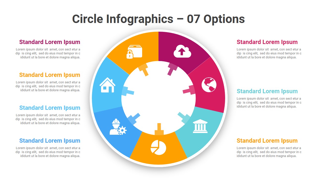Circle Infographics PowerPoint Diagrams Template, Presentation Templates