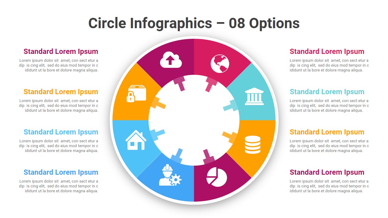 Circle Infographics PowerPoint Diagrams Template, Presentation Templates
