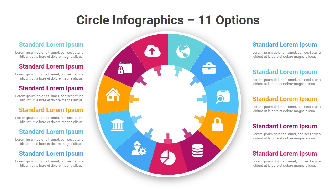 Circle Infographics PowerPoint Diagrams Template, Presentation Templates