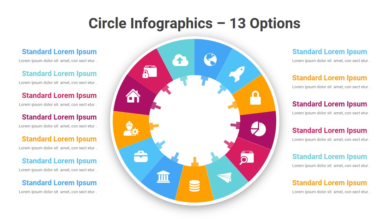 Circle Infographics PowerPoint Diagrams Template, Presentation Templates