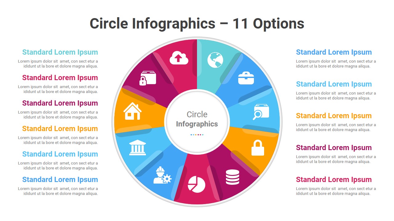 Circle Infographics PowerPoint Diagrams Template, Presentation Templates