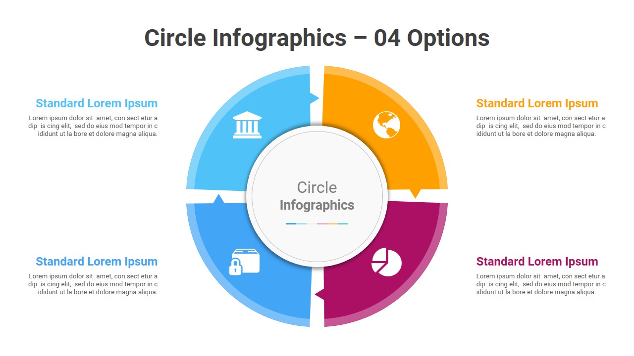 Circle Infographics PowerPoint Diagrams Template, Presentation Templates