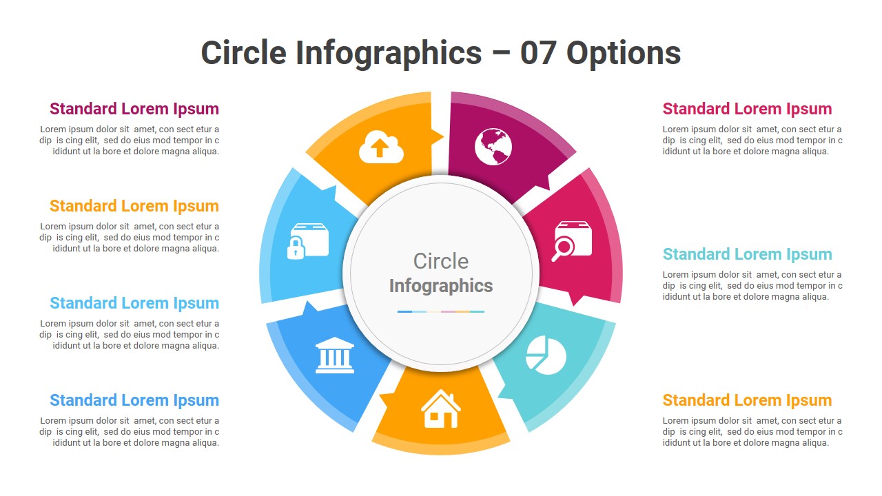 Circle Infographics PowerPoint Diagrams Template, Presentation Templates