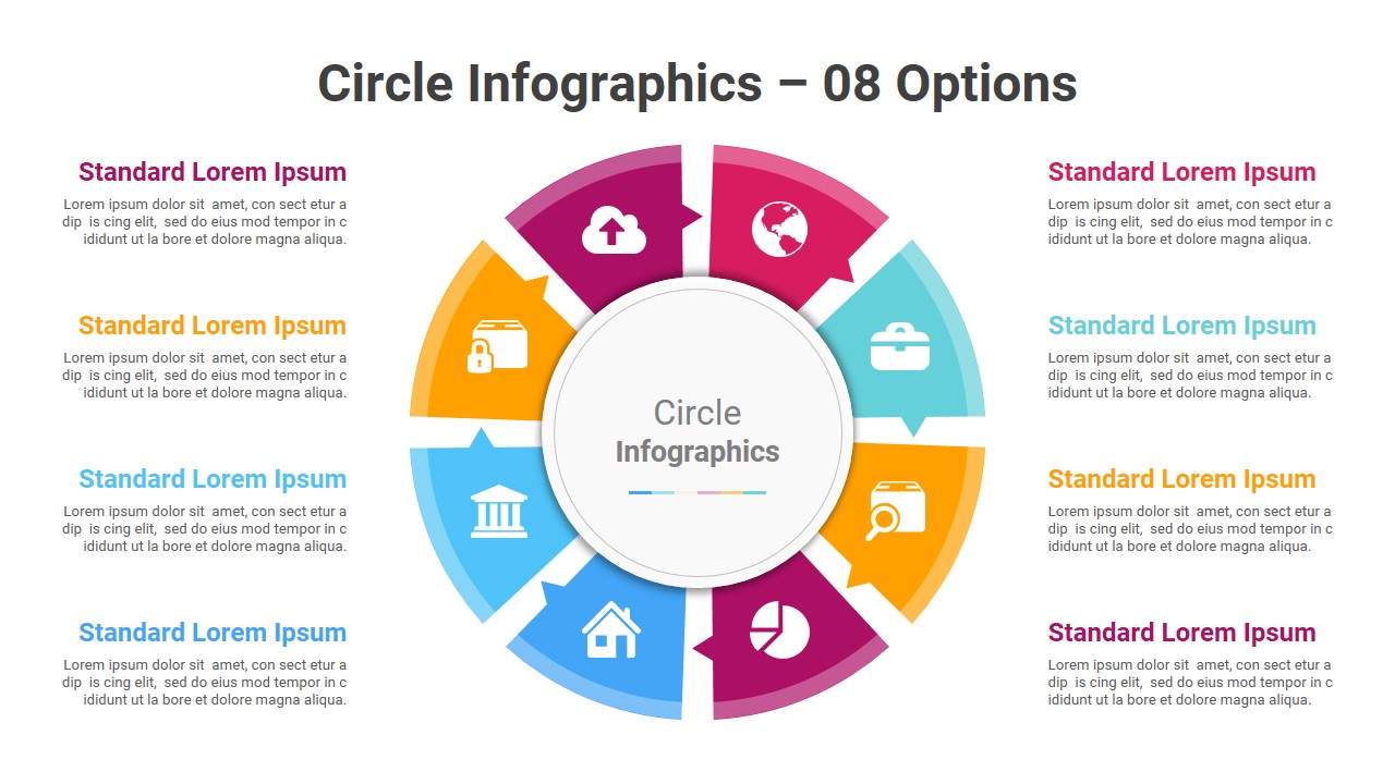 Circle Infographics PowerPoint Diagrams Template, Presentation Templates