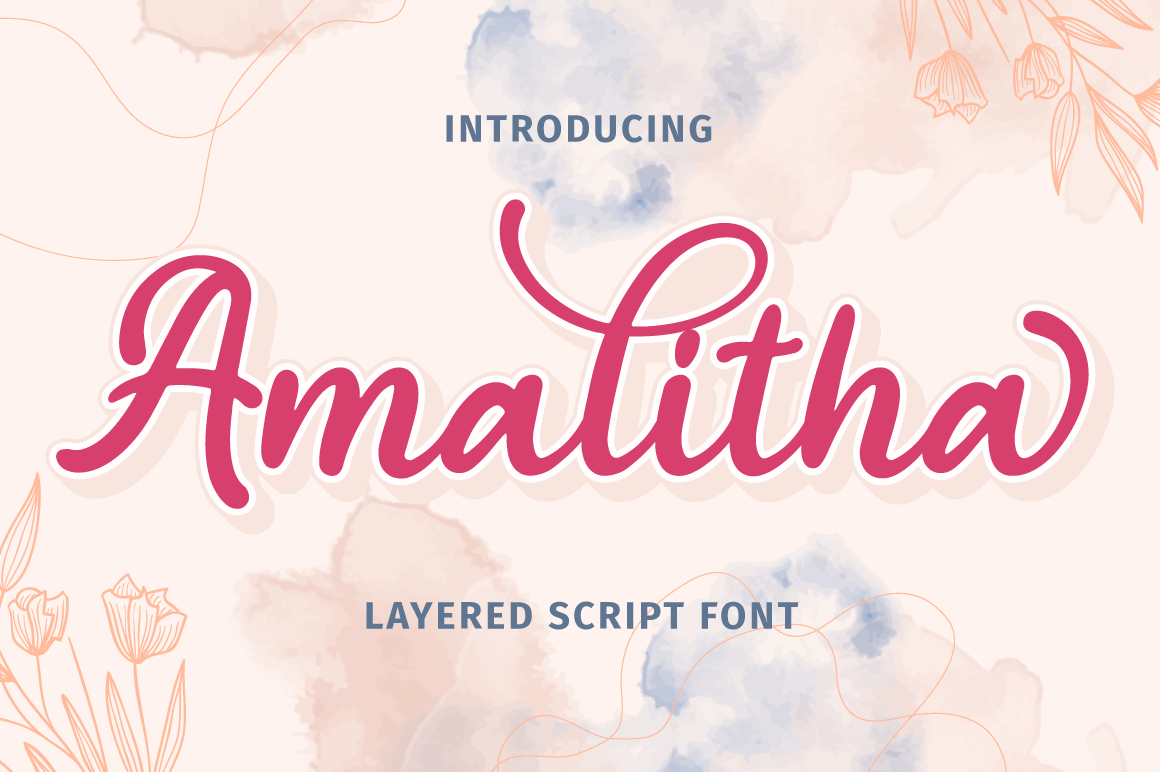 Amalitha - Layered Script Font, Fonts | GraphicRiver