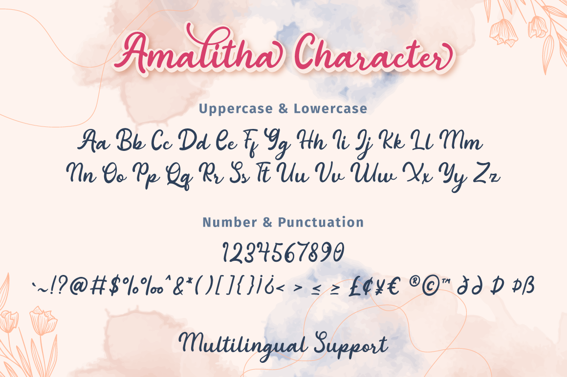 Amalitha - Layered Script Font, Fonts | GraphicRiver