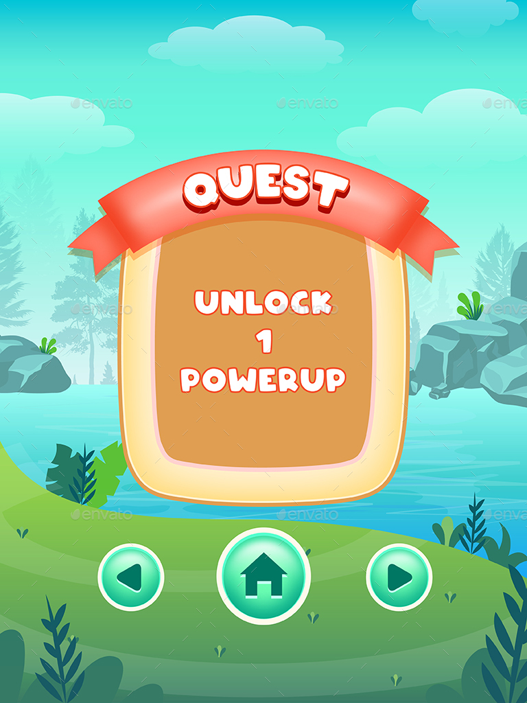 Cartoon Game UI Set, Game Assets | GraphicRiver