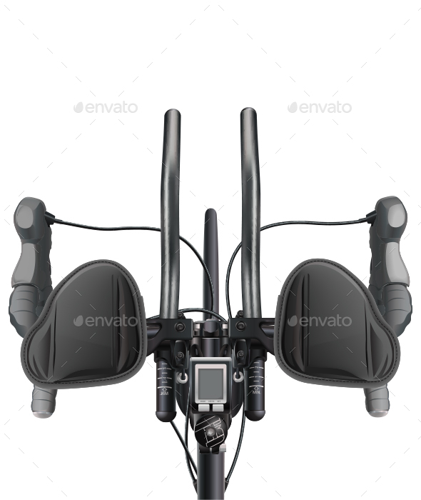 Bicycle sport steering wheel top view realistic vector. Above view ...