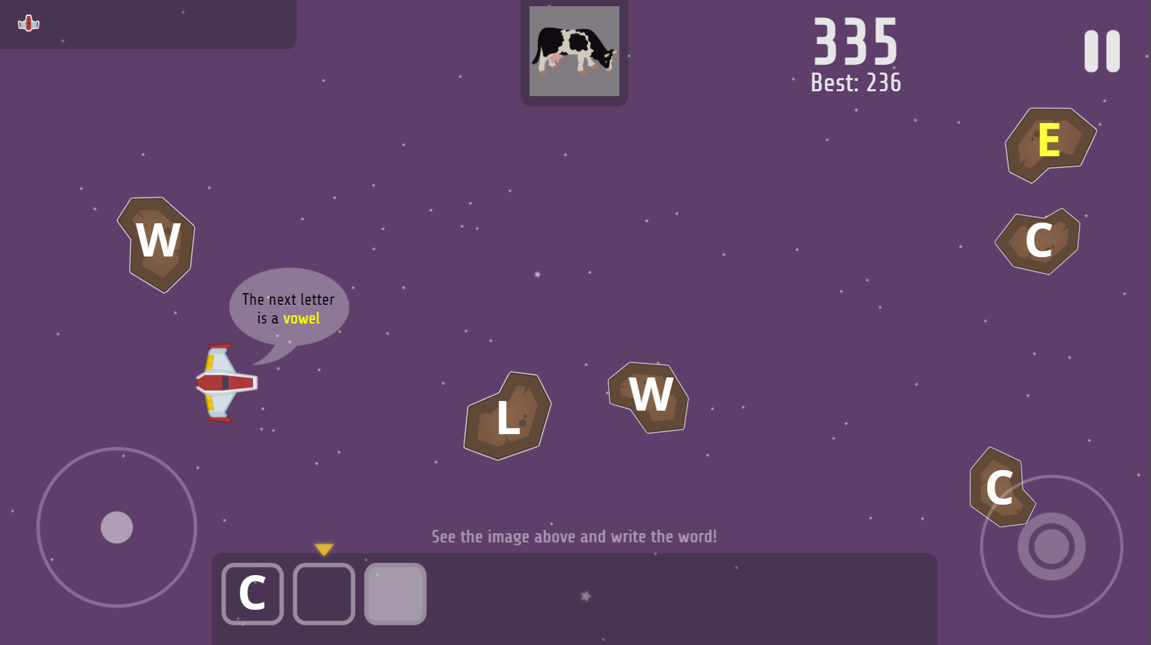 Space words - HTML5 Educational Game by trezegames | CodeCanyon