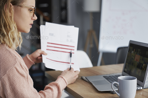 Female teacher conducts online lessons Stock Photo by gpointstudio