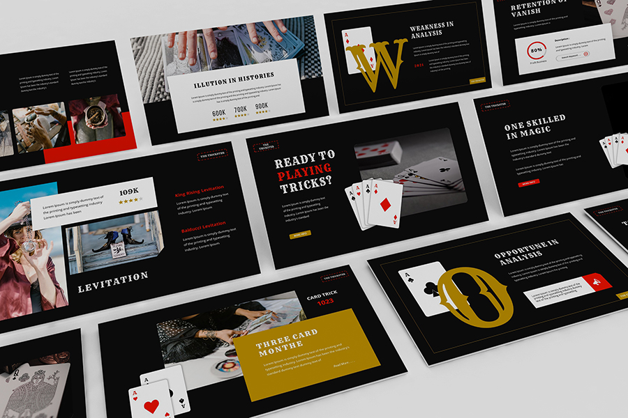 Magician Trick Powerpoint Presentation Template, Presentation Templates