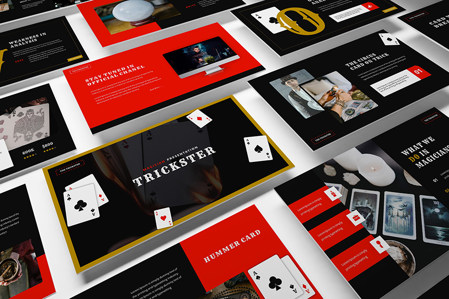 Magician Trick Powerpoint Presentation Template, Presentation Templates