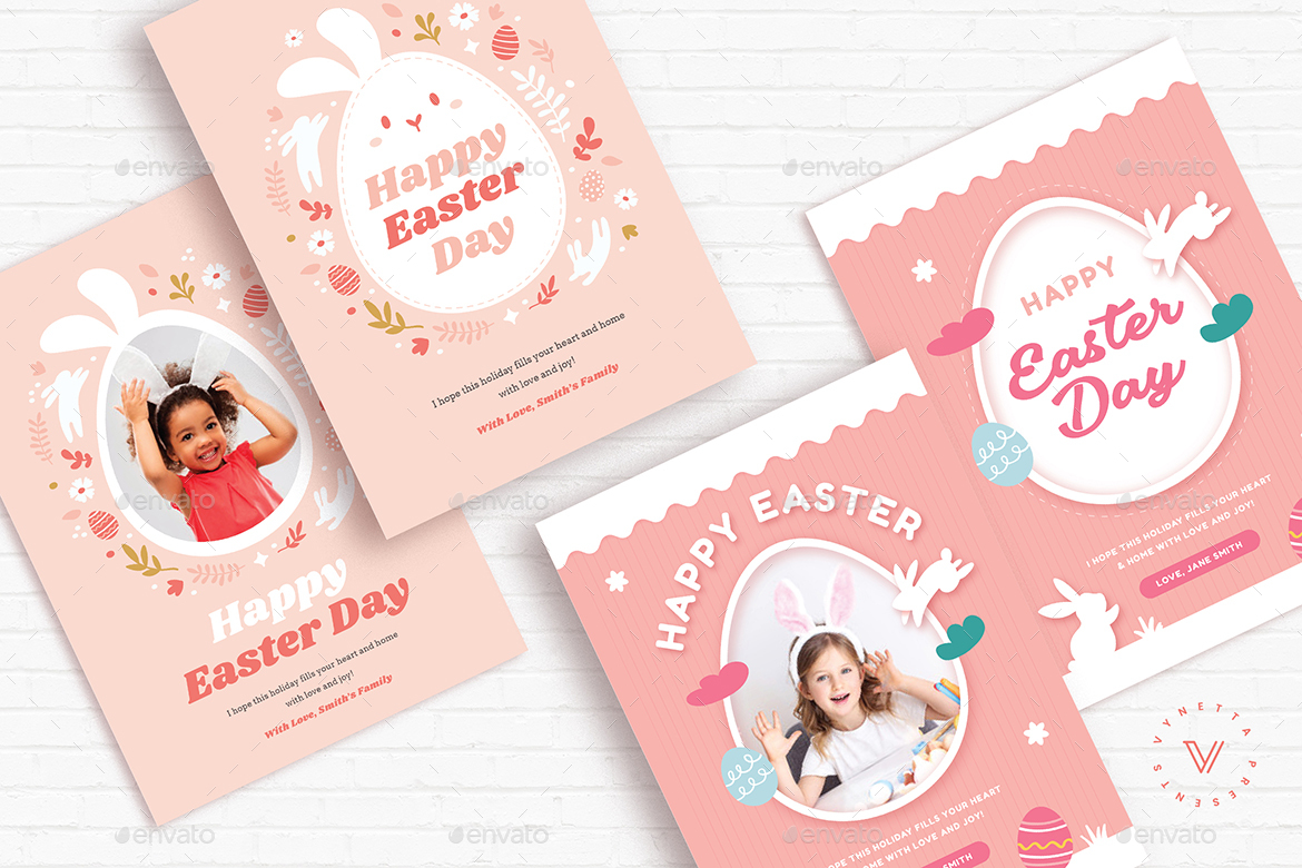 Happy Easter Card Template, Print Templates | GraphicRiver
