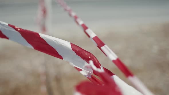 Caution Tape at an Accident Scene or Road Warning, Stock Footage ...