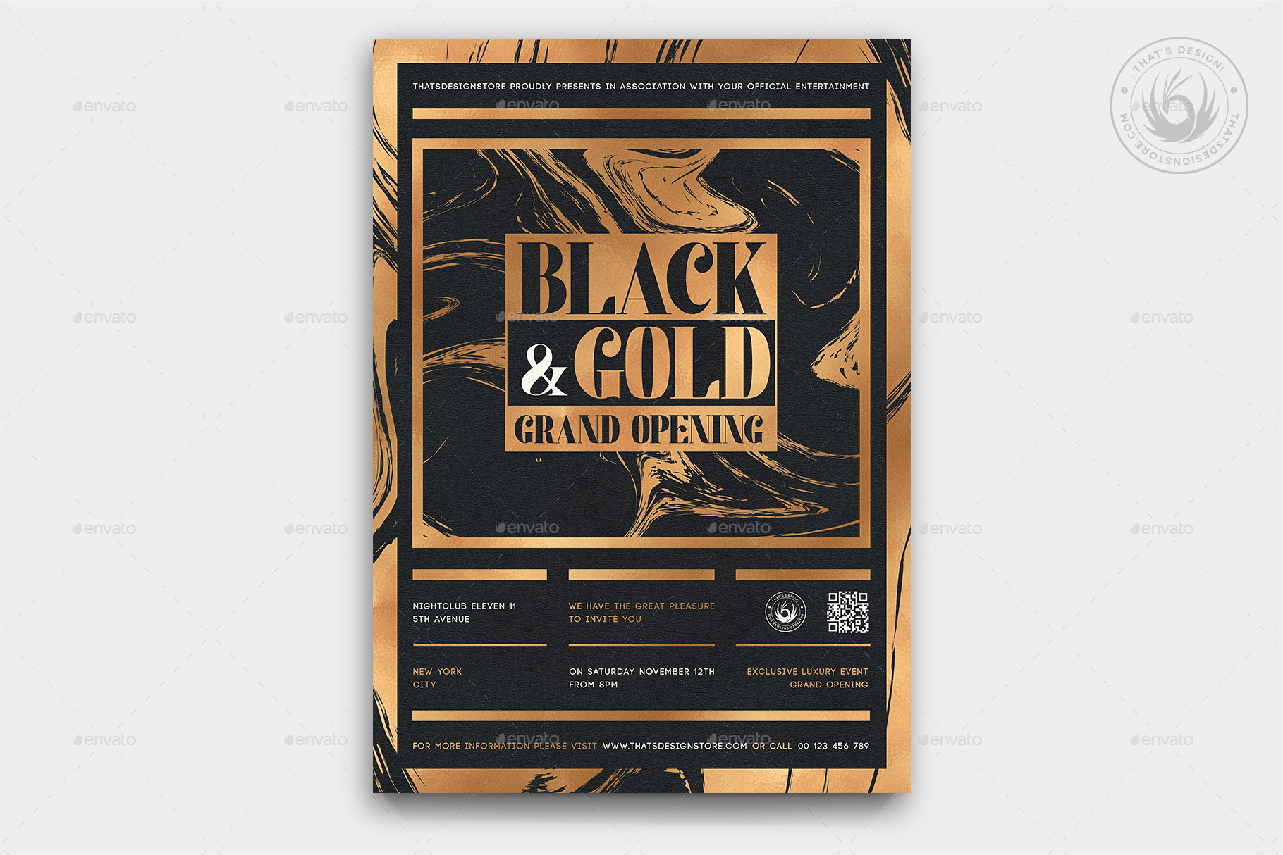 Black and Gold Flyer Template V24, Print Templates | GraphicRiver