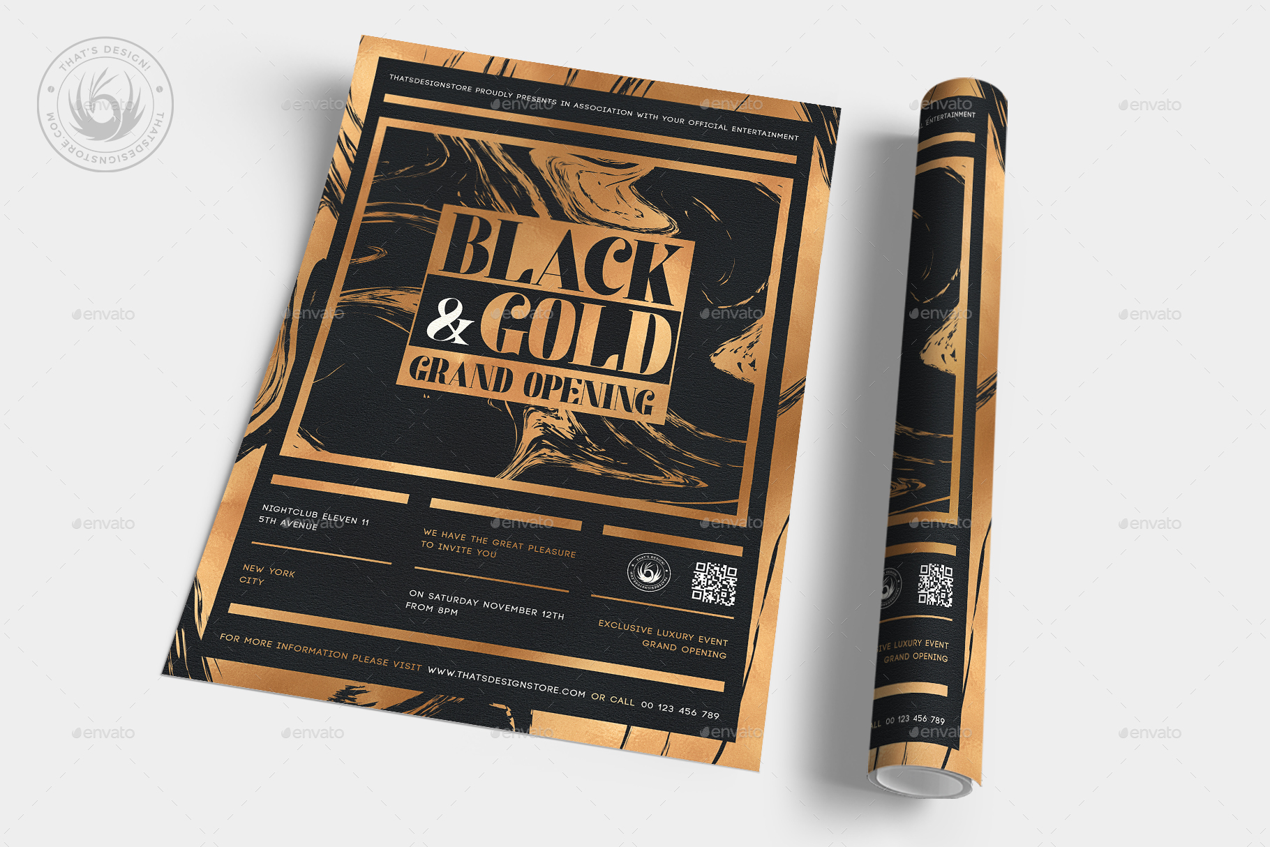 Black and Gold Flyer Template V24, Print Templates | GraphicRiver